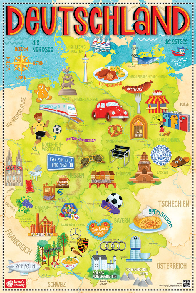 Teacher's Discovery: New Illustrated Map for Your German Classroom | Milled