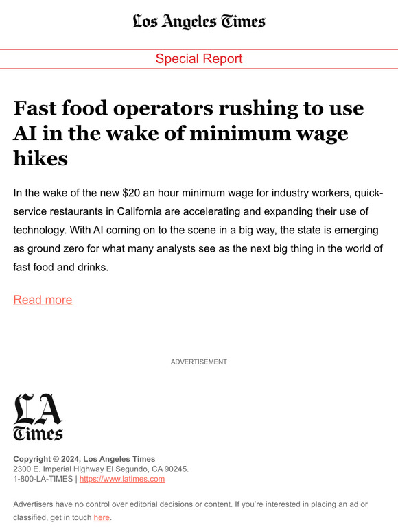 Los Angeles Times: Can AI-powered drive-throughs save the day for fast ...