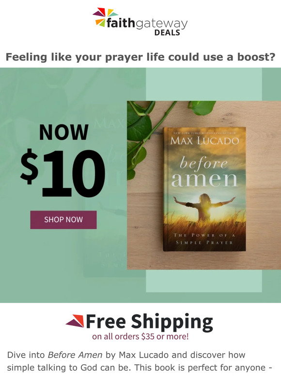 FaithGateway: boost your prayer life with Max Lucado's Before Amen | Milled
