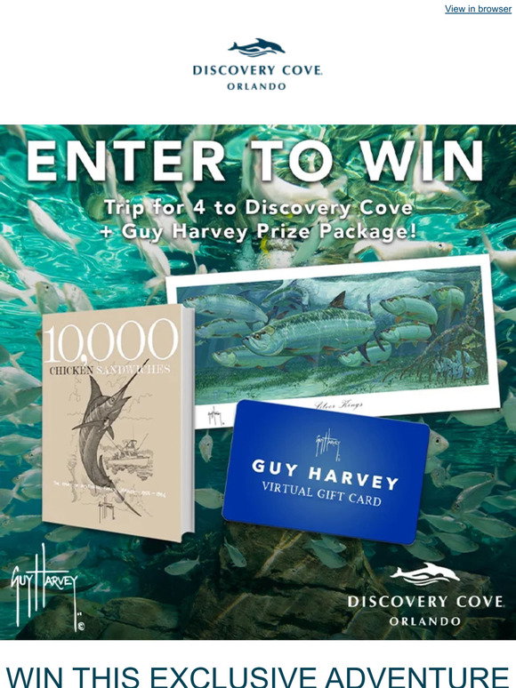 SeaWorld: 🐟 Enter to Win a Trip to Discovery Cove and a Guy Harvey ...