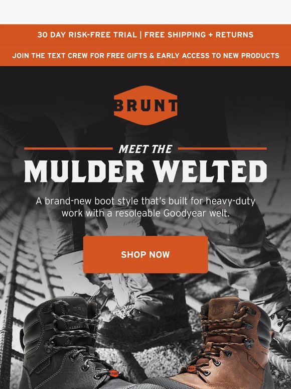 BRUNT Workwear: The ALL-NEW Mulder Welted Boot | Milled