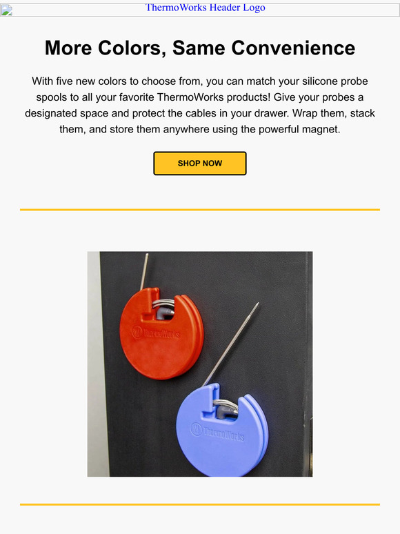 ThermoWorks: Silicone Probe Spools - New Colors Now Available | Milled