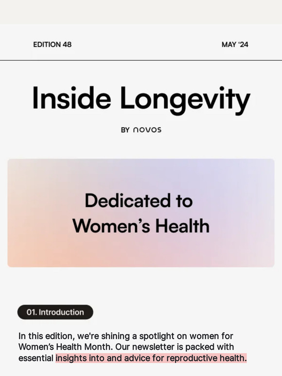 NOVOS: Inside Longevity: Female-Focused Edition 🌸 | Milled