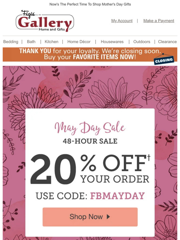 figis.com: Hooray, It's May Day! Enjoy 20% Off Your Order | Milled