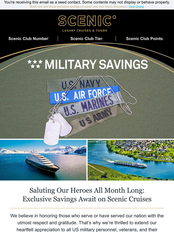 Scenic: Seed - Our Gratitude, Your Savings: Unlock Up to $300 Off with ...