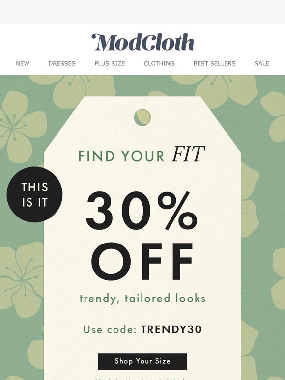 Modcloth: For you: early access to 50% off! 🎉 | Milled