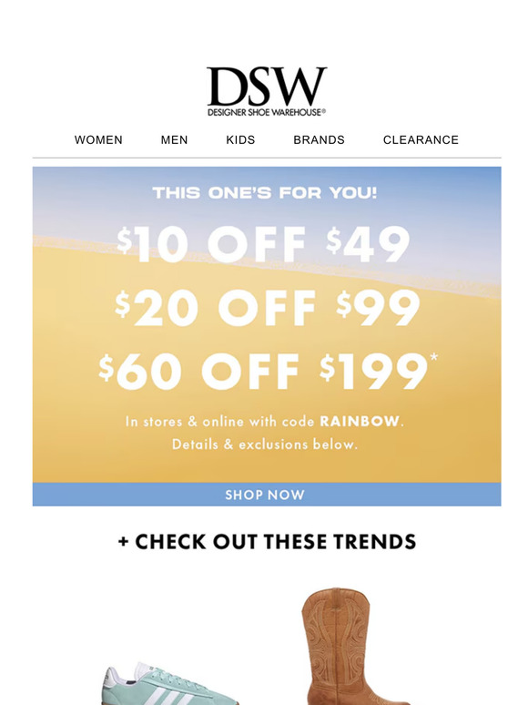 DSW: Last day to save! Get $10 off. | Milled
