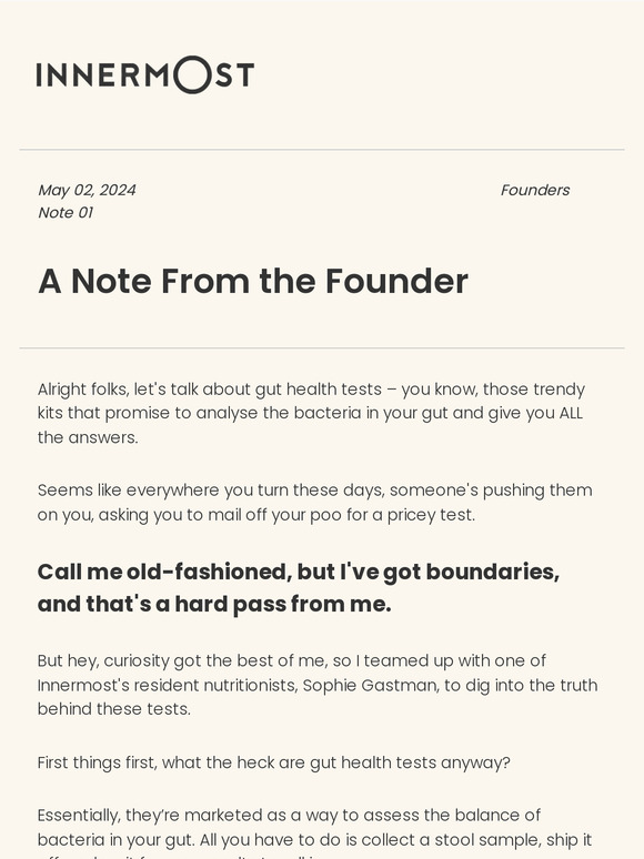 Innermost: A Note From the Founder #01 | Milled