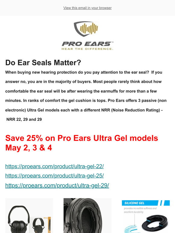 Pro Ears: Ultra Gel Ear Muff Sale | Milled
