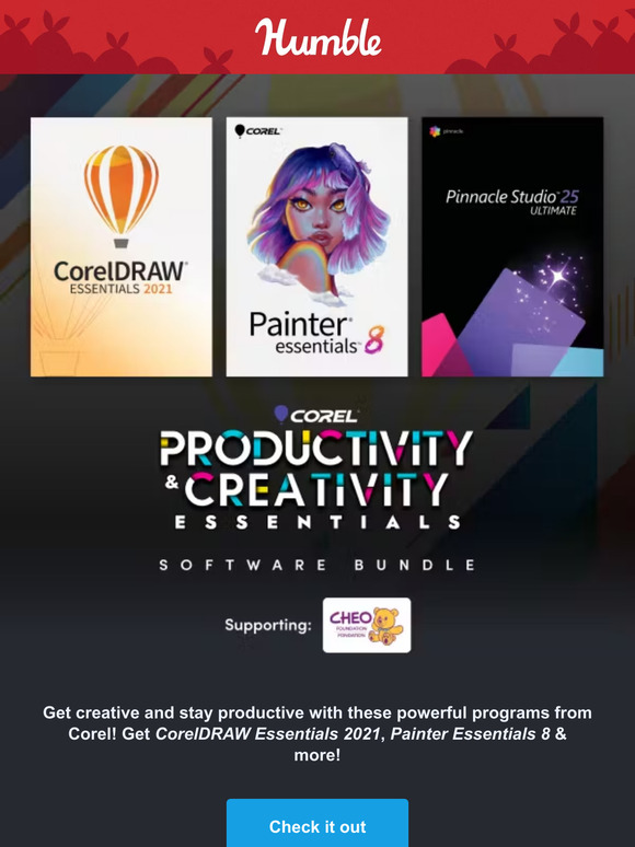 Humble Bundle: Corel is back with software for design, digital painting, video editing & more! 📷 ...