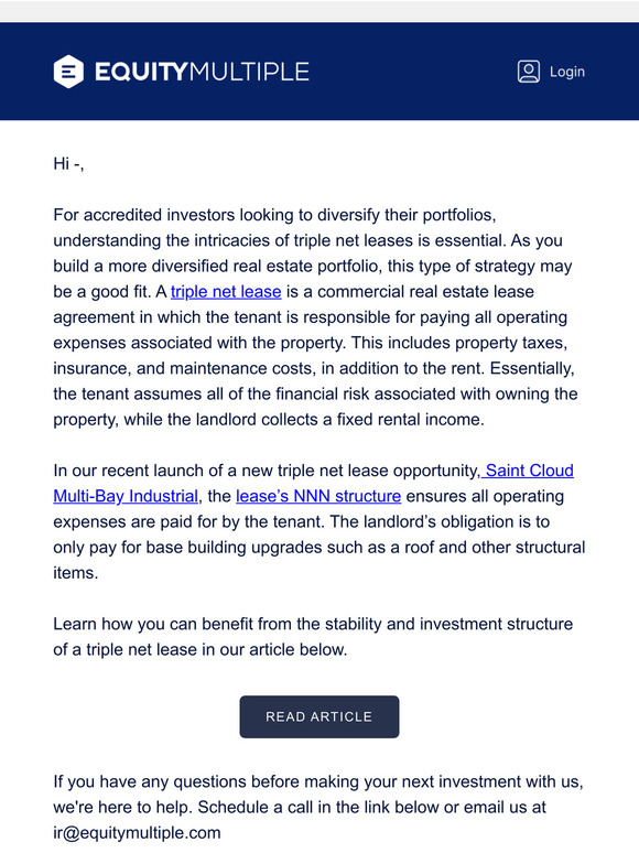 EquityMultiple: Key Offering Insights: Learn More About Triple Net Leases | Milled