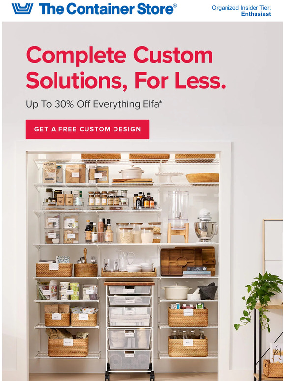 The Container Store: Get Your Pantry Party ON! Up To 30% Off Elfa | Milled