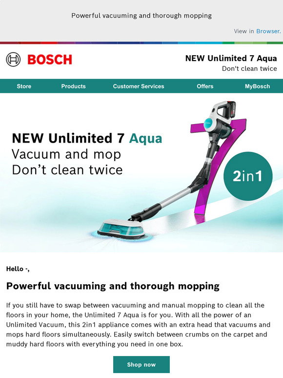 Bosch: Introducing the NEW Unlimited 7 Aqua Vacuum and mop | Milled