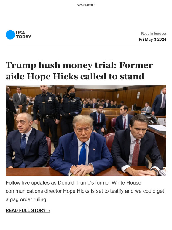 USA TODAY: Breaking: 'Deny, deny, deny': Trusted Trump aide Hope Hicks ...