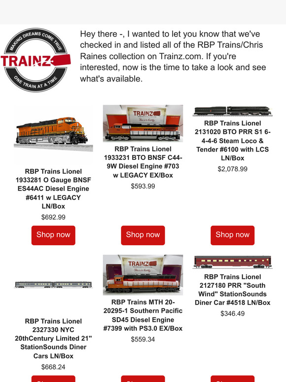 Trainz: All RBP Trains items have been listed! | Milled