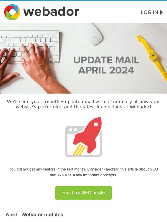 Webador: Update mail April 2024 | Milled