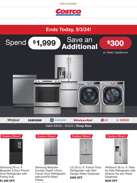 Costco: Appliance Spend and Save Event Ends TODAY! | Milled