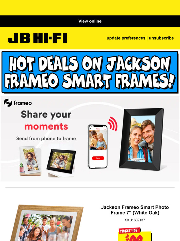 JB Hi-Fi: Hot Deals on Jackson Frameo Smart Frames! | Milled
