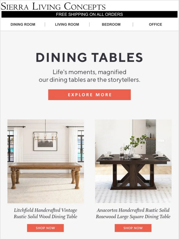 Sierra Living Concepts: New Dining Tables are here! | Milled
