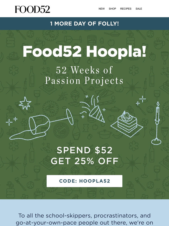 Food52 Email Newsletters: Shop Sales, Discounts, and Coupon Codes