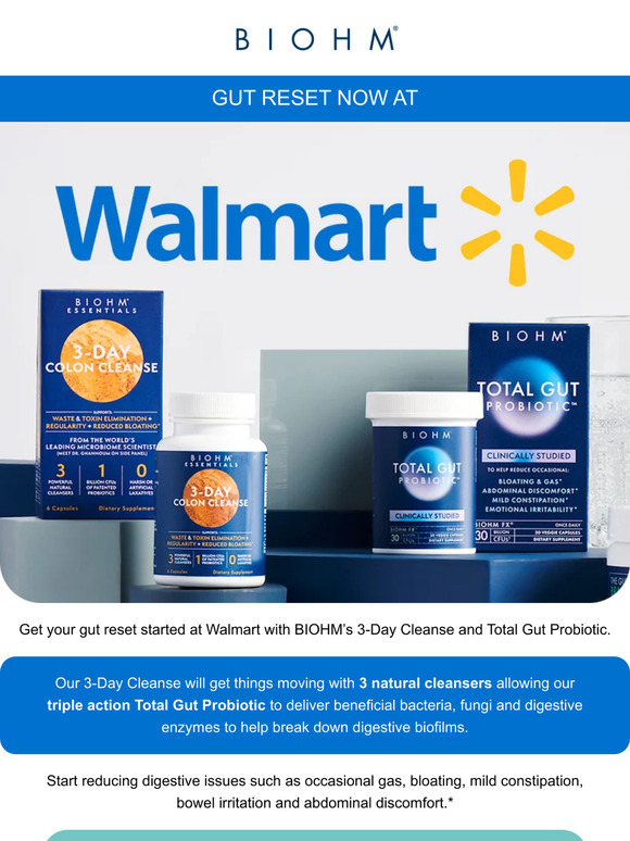 BIOHM: Gut Reset Now at Walmart | Milled