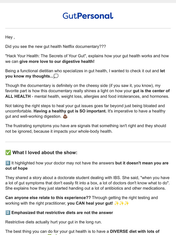 Gut Personal: Did you watch the new Netflix gut health documentary ...