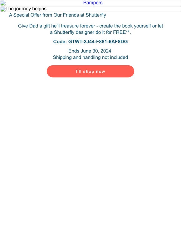 Pampers: Celebrate Dad with a FREE photo book from Shutterfly! | Milled