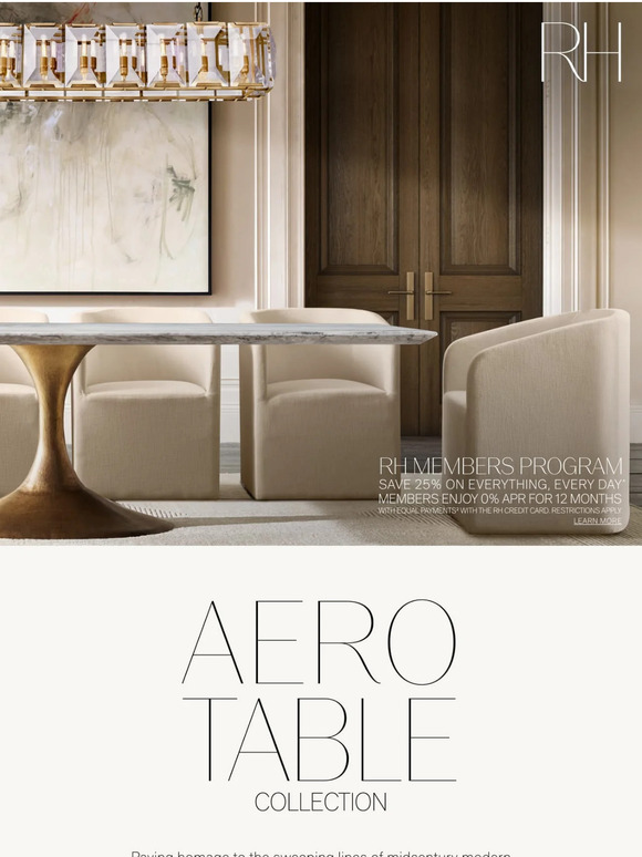 Restoration Hardware: The Aero Table Collection. Iconic Design in ...
