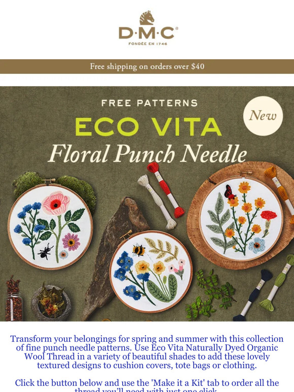 DMC: Free Patterns: Floral Punch Needle | Milled