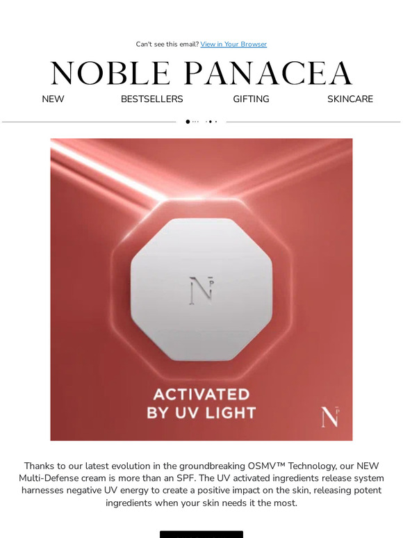Noble Panacea: Our tech explained: light activated skincare | Milled