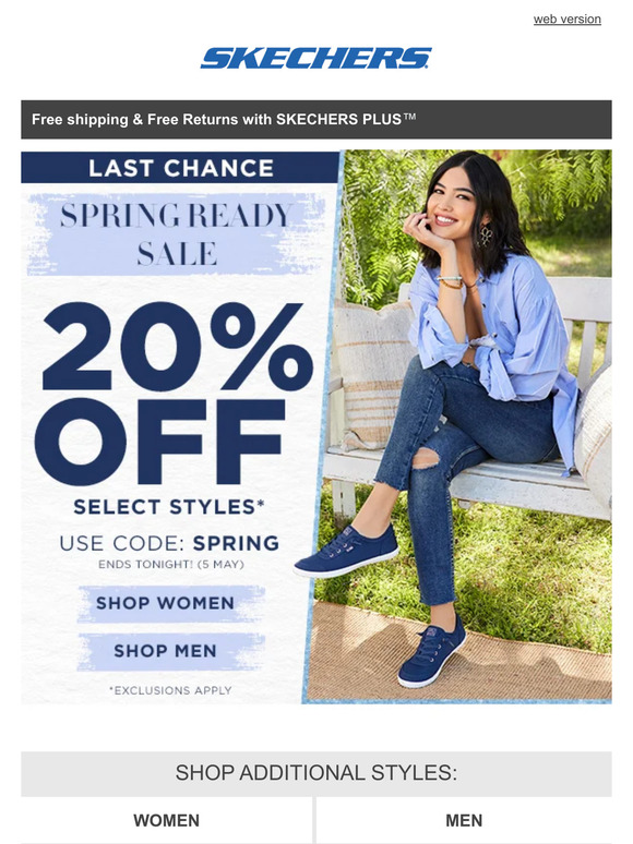 Skechers: Get Spring Ready with 20% OFF! | Milled