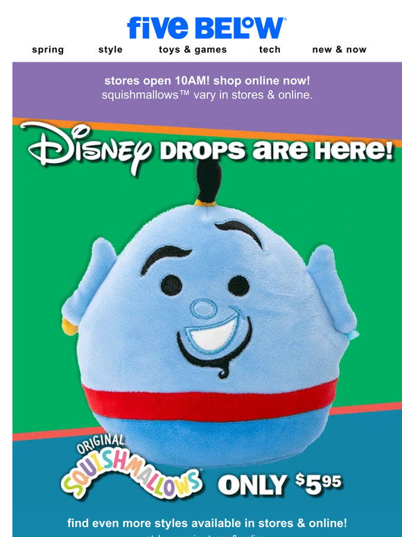 Five Below: just dropped! Disney squishmallows are magical 🎆 | Milled