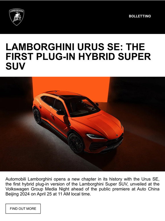 Lamborghini: Lamborghini Urus SE: the First Plug-In Hybrid Super SUV ...