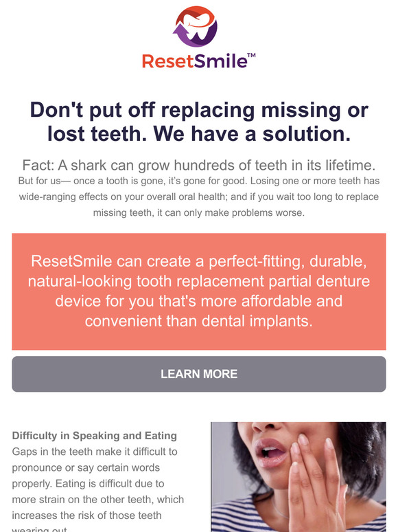 ResetSmile: Time to Replace Lost or Missing Teeth | Milled