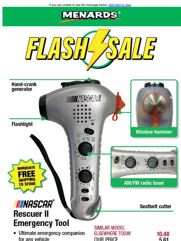 Menards: NASCAR® Automotive Emergency Tool ONLY $4.99 After Rebate ...