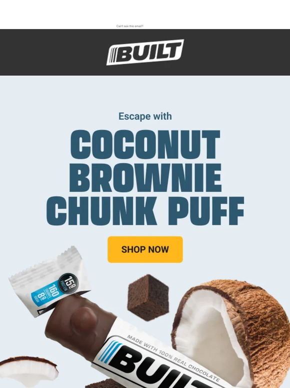 Built Bar: Coconut Brownie Chunk Puffs are here! | Milled