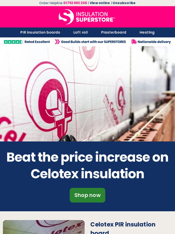 Insulation Superstore: Beat the price increase on Celotex PIR boards 🚨 ...
