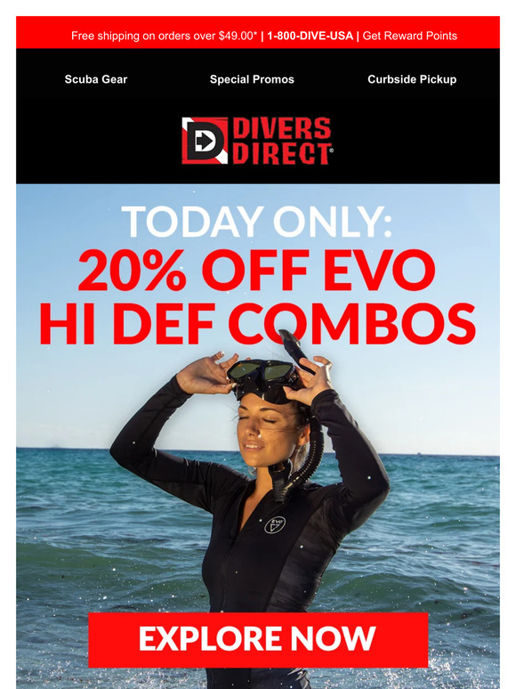 Divers Direct: Flash Sale: 20% Off EVO Hi Def Combos Today Only! 🤿 | Milled