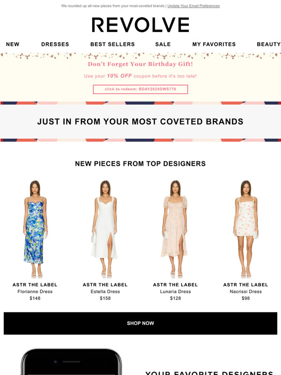 REVOLVE Email Newsletters: Shop Sales, Discounts, and Coupon Codes
