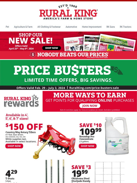 Rural King: Maximize Your Savings: Deals on Rotary Tillers, Roundup ...