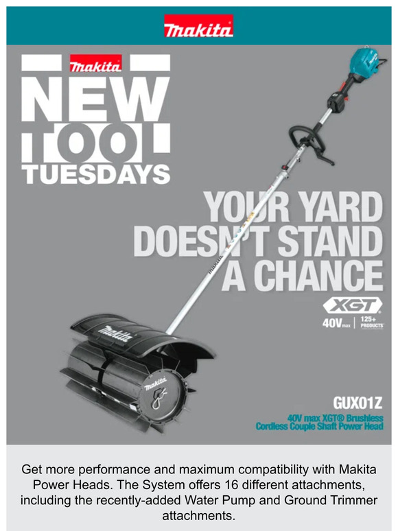 Makita: XGT Couple Shaft Power Head with Attachments | Milled