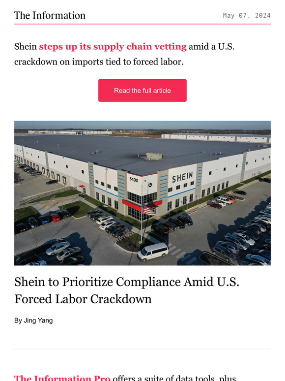 The Information: Exclusive: Shein to Prioritize Compliance Amid U.S ...
