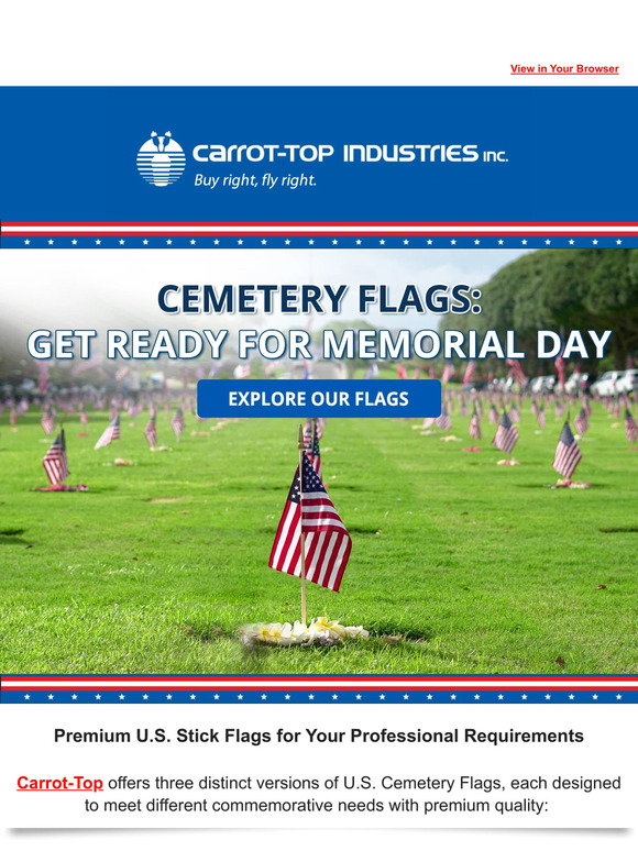 Carrot-Top: Select the Ideal U.S. Stick Flag for This Memorial Day | Milled