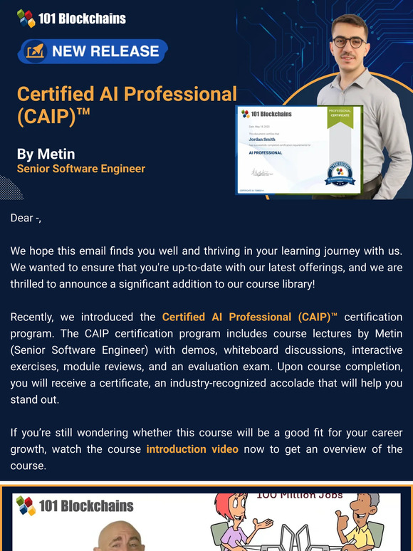 101 Blockchains: Did You Check Our New Certified AI Professional (CAIP ...