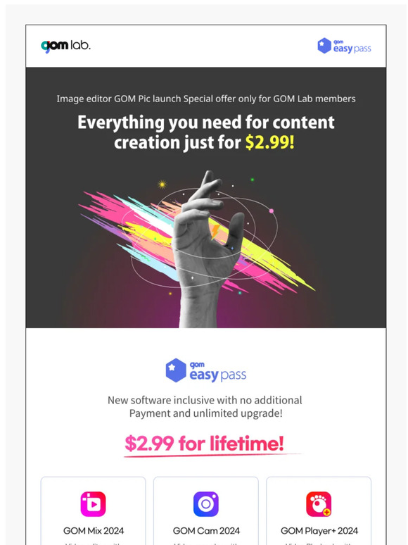 GOM: [GOM Lab] Image editor GOM Pic release! try it now just for $2.99! | Milled