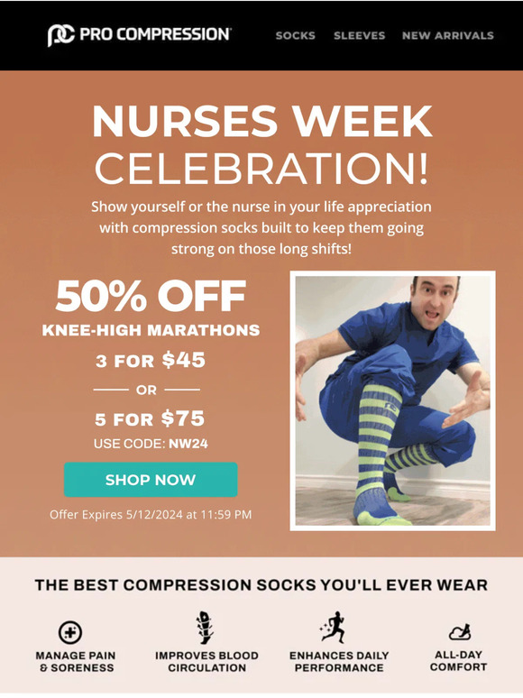 PRO Compression: 50% Off your order during Nurses Week! | Milled