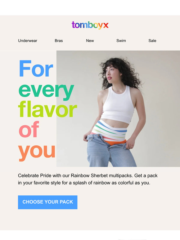 TomboyX: 🌈 Pride Rainbow Sherbet Multipacks are Here | Milled
