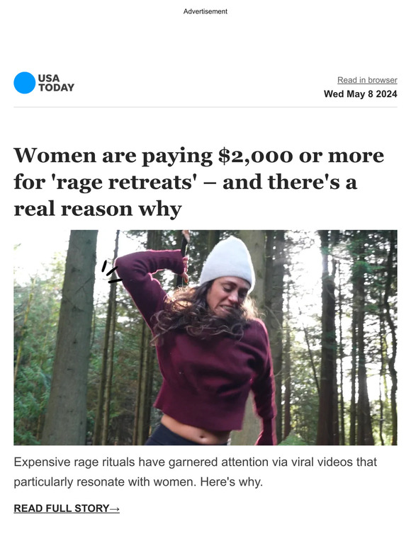 USA TODAY: Top Stories: Women pay $2,000-plus for 'rage retreats' to ...