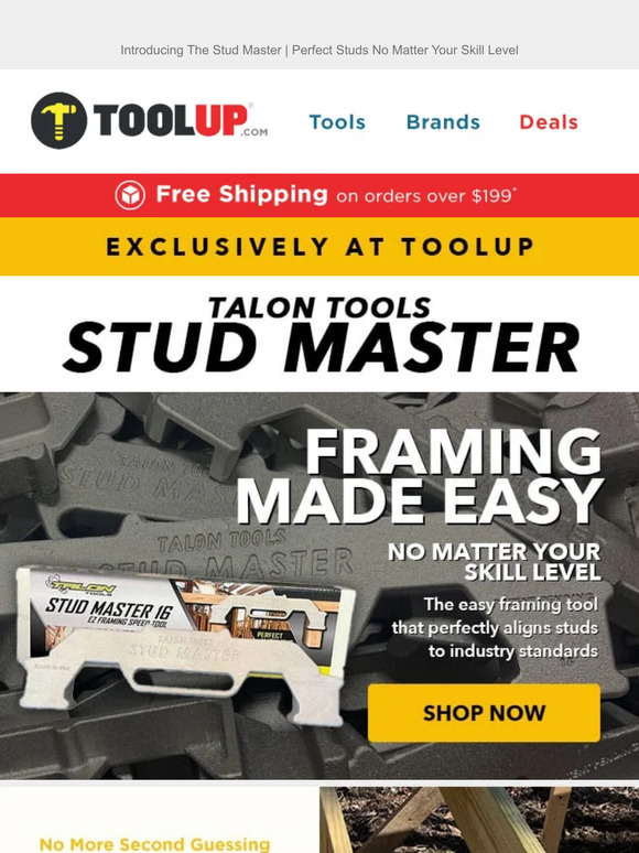 Toolup: Toolup Exclusive - Stud Master Easy Framing Layout Tool | Milled