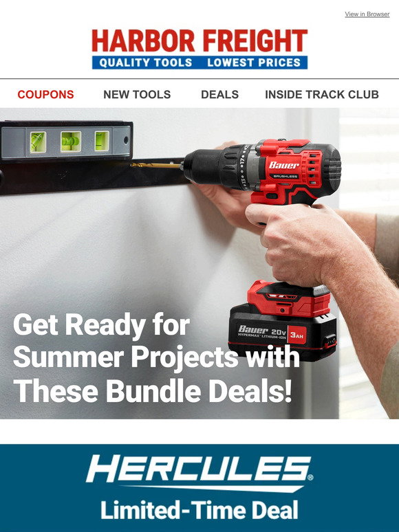Harbor Freight: More HERCULES & BAUER Bundle Deals Just in Time for ...